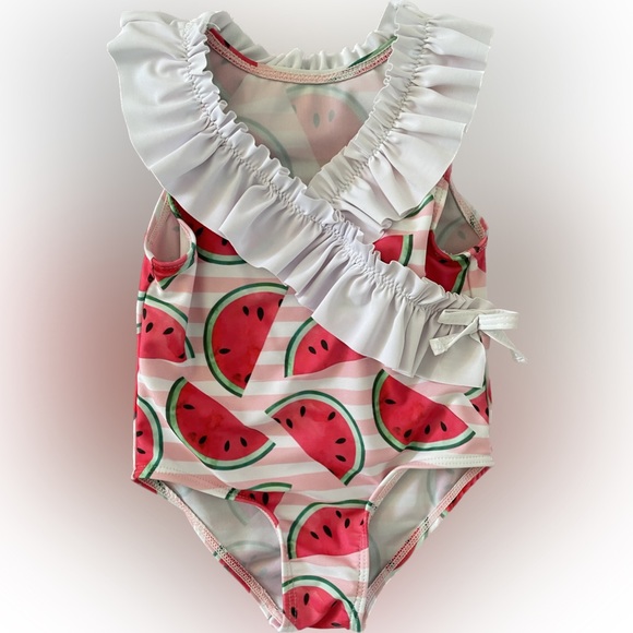 Saeaby | Swim | Watermelon Ruffle One Piece Swimsuit Size 218 Months ...